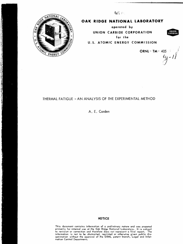 Thermal Fatigue - An Analysis of The Experimental Method | PDF ...
