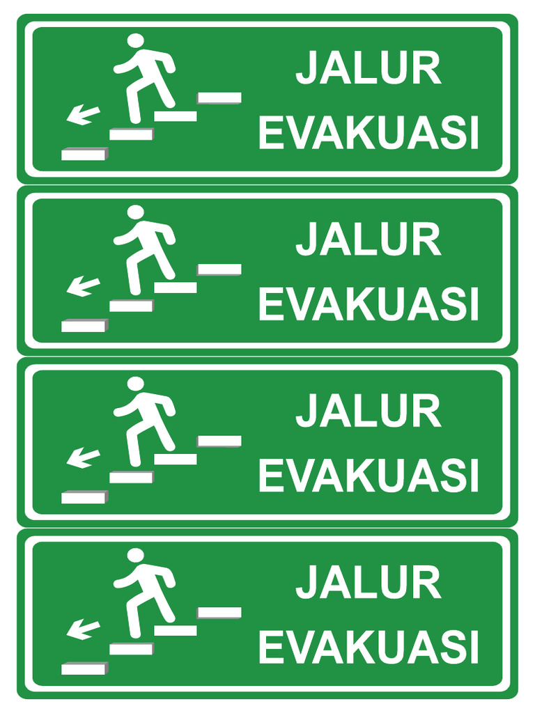 4 Lembar Jalur Evakuasi Turun Tangga | PDF