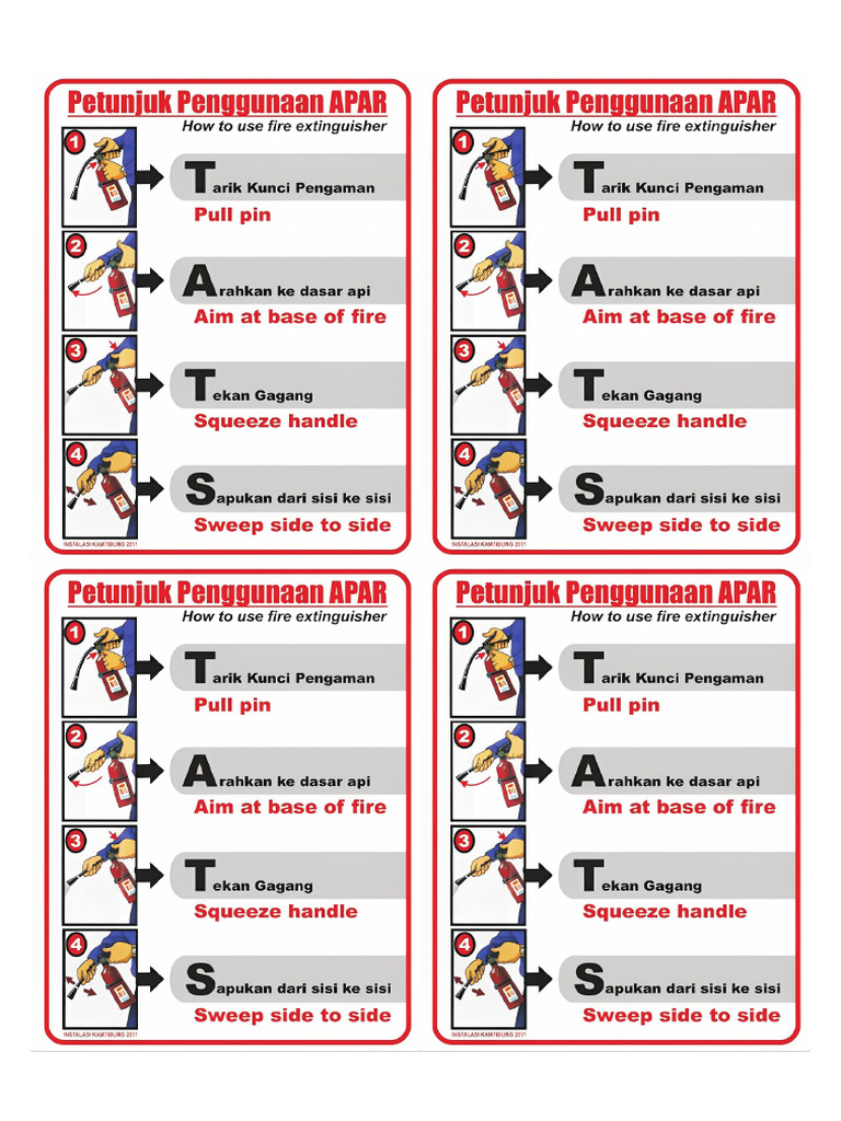 7 Lembar PETUNJUK PENGGUNAAN APAR | PDF