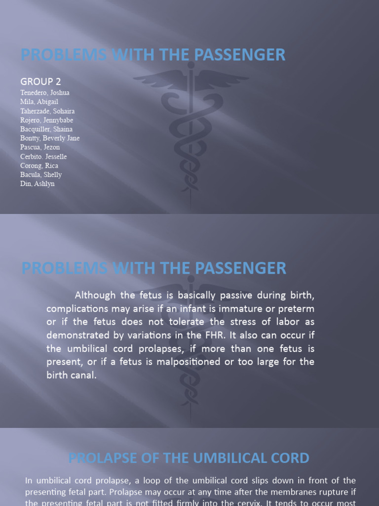 Problems With The Passenger | PDF | Childbirth | Fetus