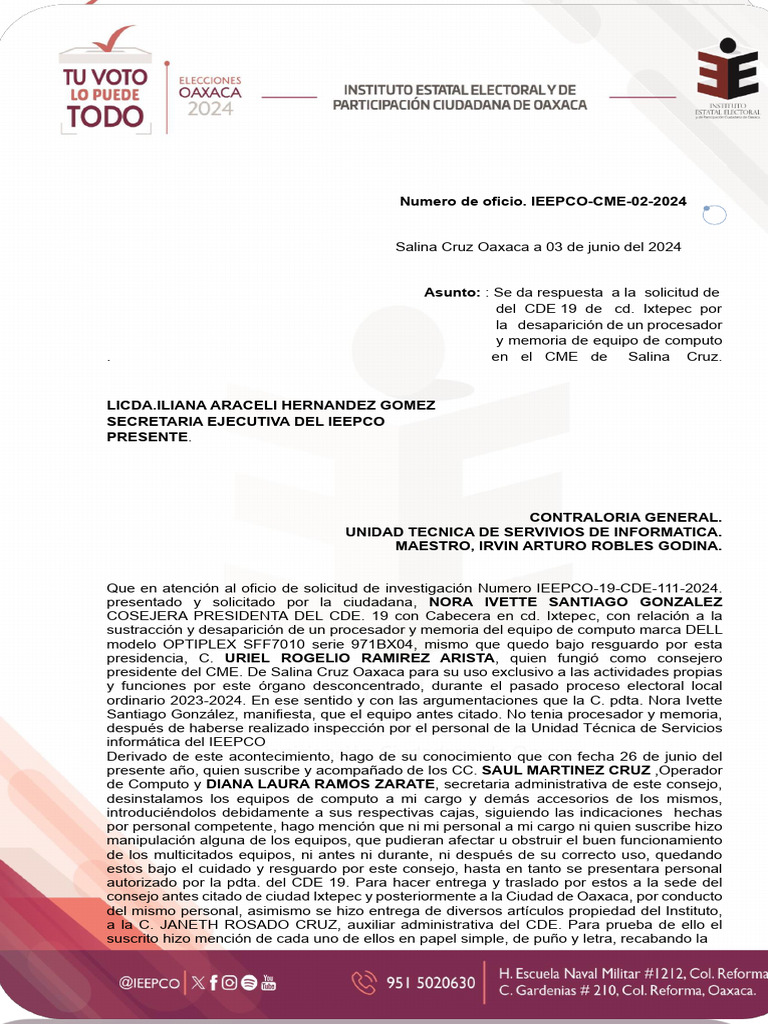 Oficio de Inconformidad | PDF