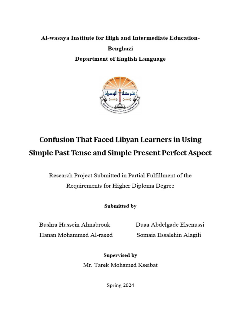 Final Project 1 | PDF | Grammatical Tense | Second Language