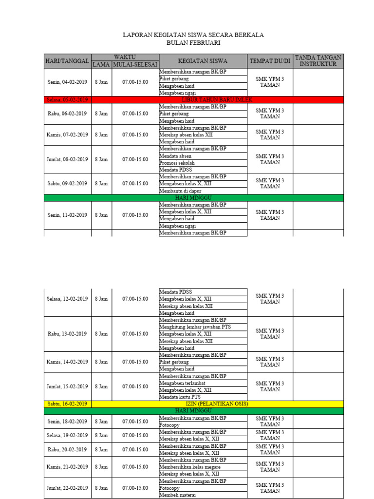 Absensi Laporan Magang | PDF
