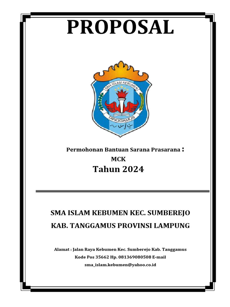 proposal bapem sma islam kebumen mck 2024 | PDF