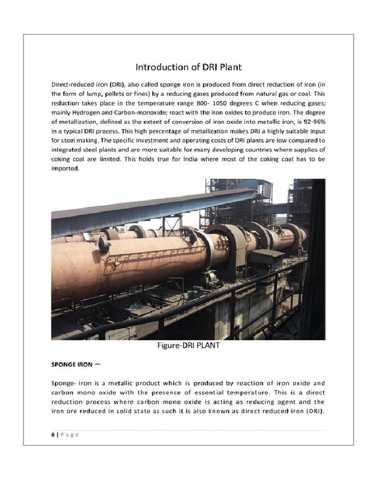 Introduction of DRI Plant | PDF