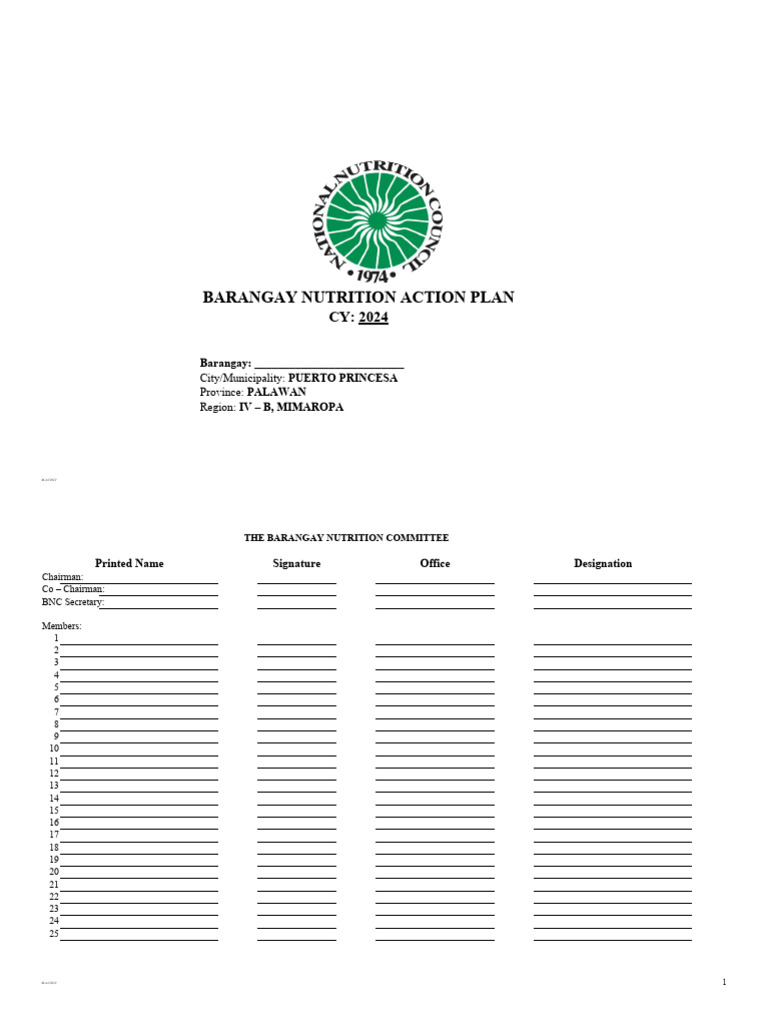 Bnap Form 2024 ( | PDF | Breastfeeding | Health Care