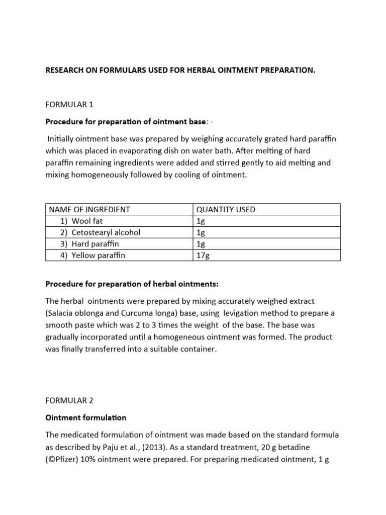 Procedure For Preparation of Ointment Base | PDF | Topical Medication ...