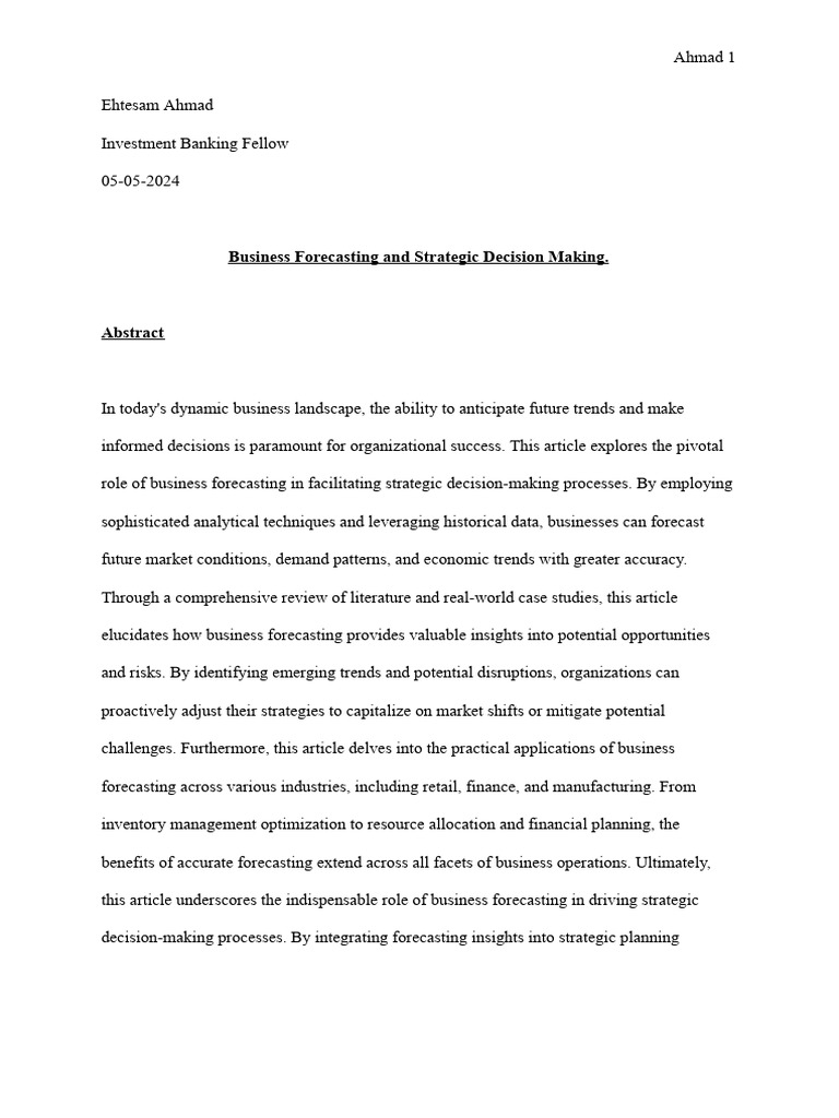Scribbr MLA Format Template | PDF | Forecasting | Decision Making