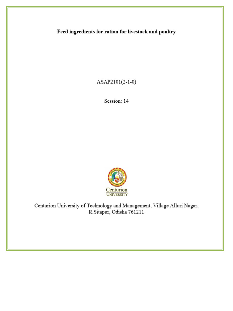 Poultry Feed Ingredient Formulation Guide | PDF | Fat | Nutrients