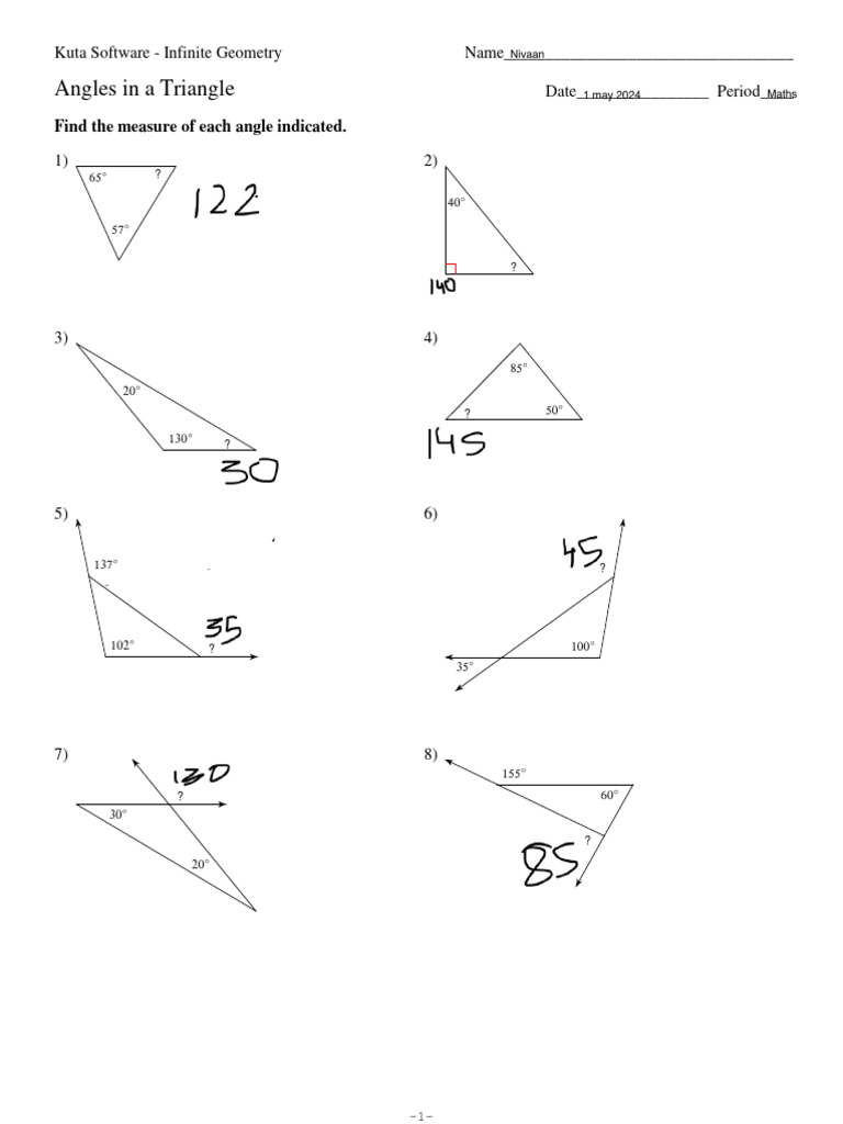 4-Angles in A Triangle | PDF | Elementary Mathematics | Elementary Geometry