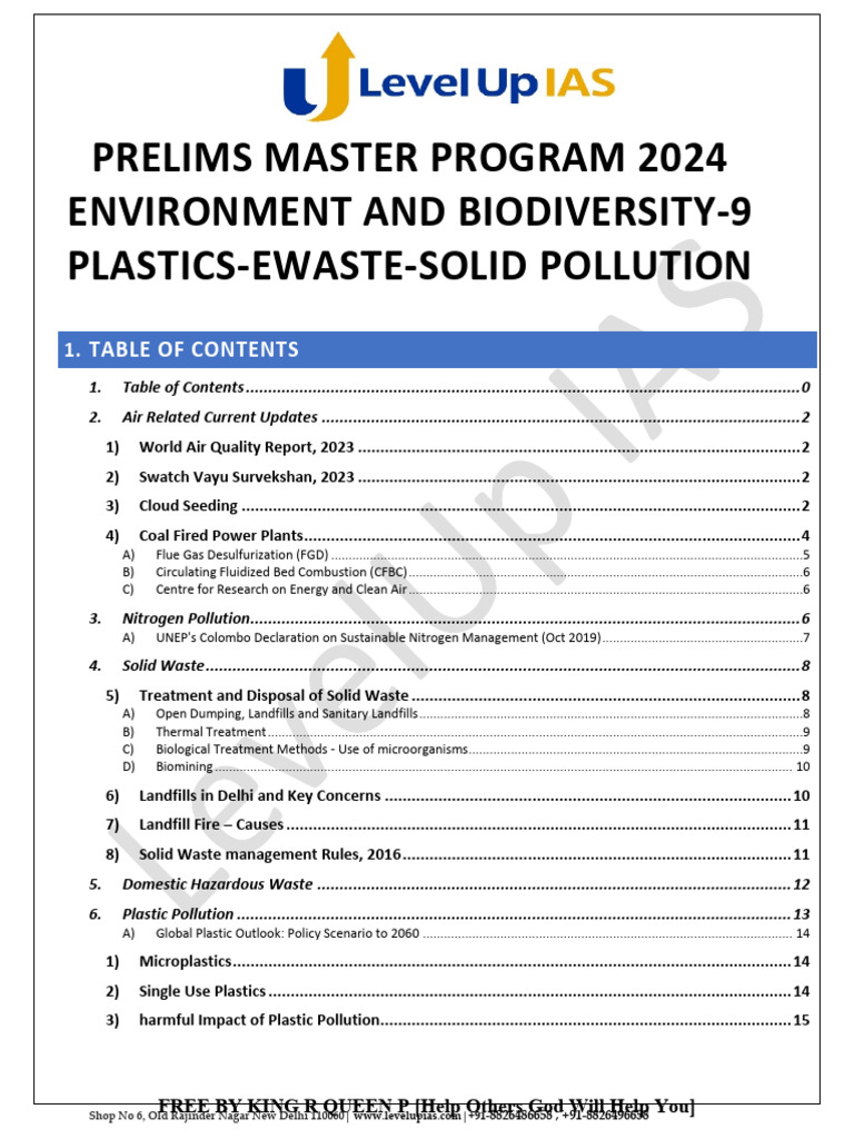 PMP 2024 Environment Biodiversity 9 Plastic E Waste Solid Pollution ...