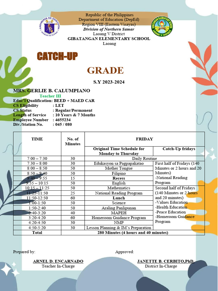 Catch Up Friday Classroom Program - 104813 | PDF | Educational ...