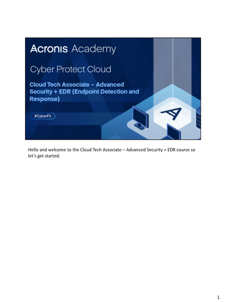 Acronis Advanced Security + EDR Course | PDF | Malware | Antivirus Software