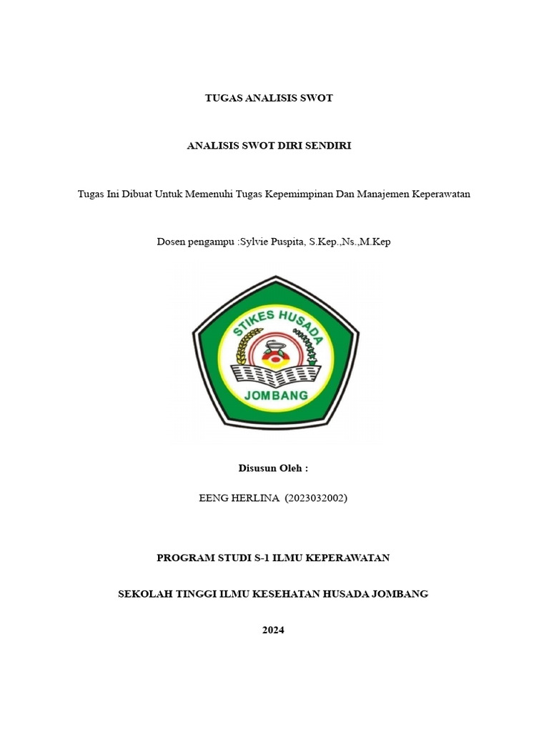 Tugas Analisis Swot - Eeng Herlina - 2023032002 | PDF