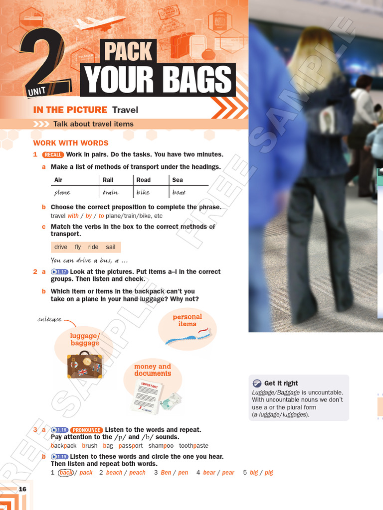 Bey B1 SB Unit 2 | PDF | Baggage | Linguistics