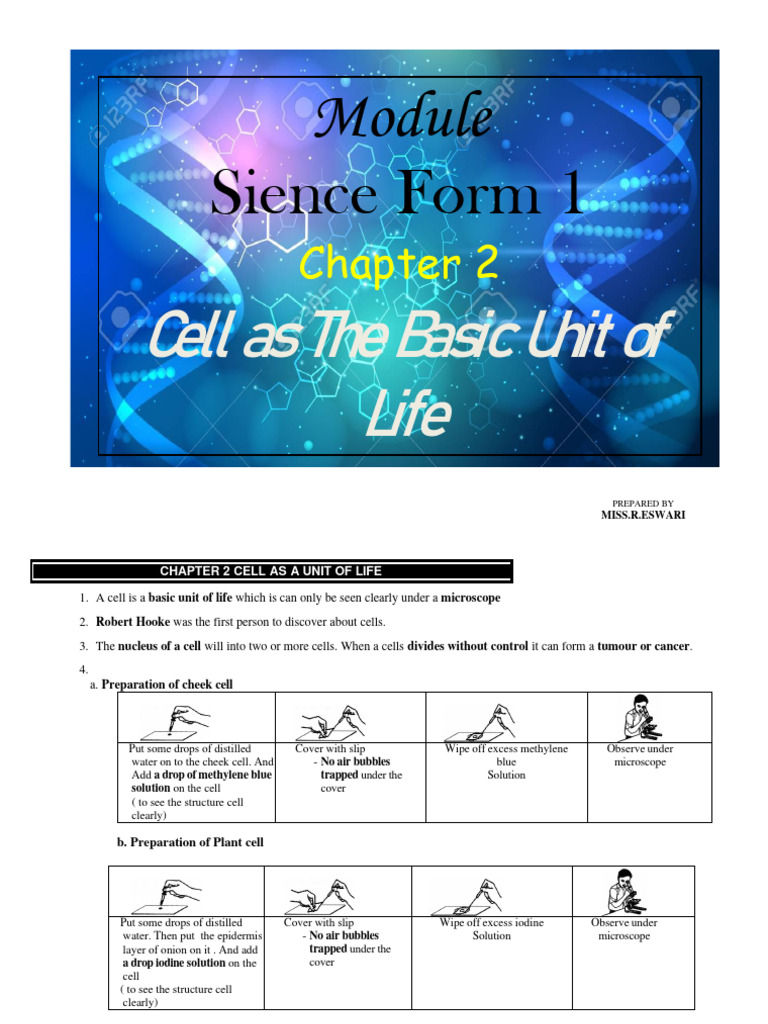 Notes Form 1 Chapter 2 | PDF | Photosynthesis | Cell (Biology)