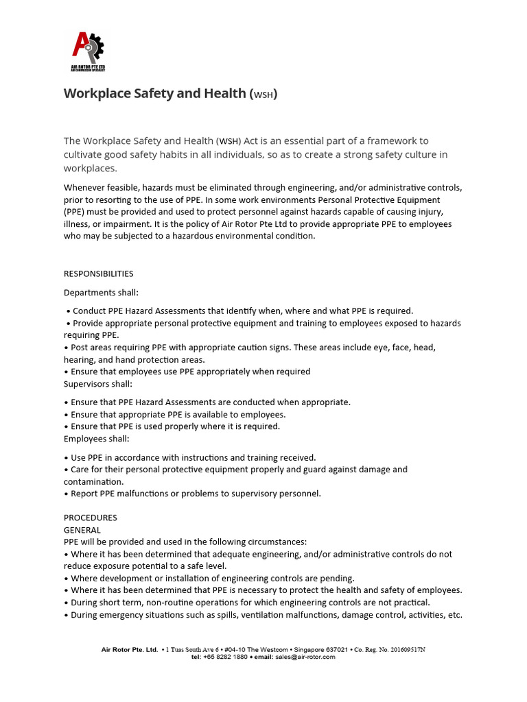 PPE Policy | PDF | Personal Protective Equipment | Working Conditions