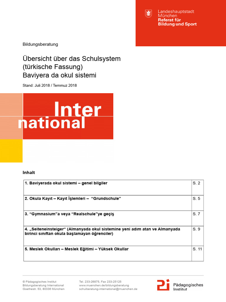 Uebersicht Schulsystem Tuerkisch | PDF