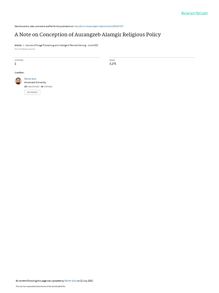 Aurangzeb Religious Policy 2 | PDF | Mughal Empire