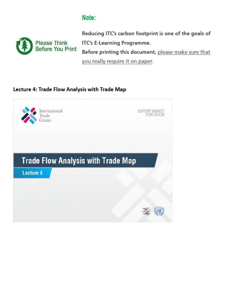 Lecture 4 - Trade Flow Analysis With Trade Map | PDF