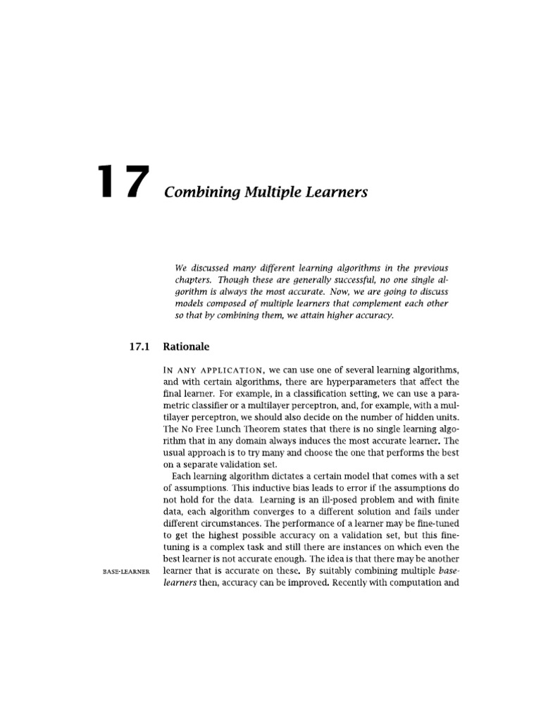 CS3491 - Aiml - Unit Iv Ensemble Techniques and Unsupervised Learning | PDF