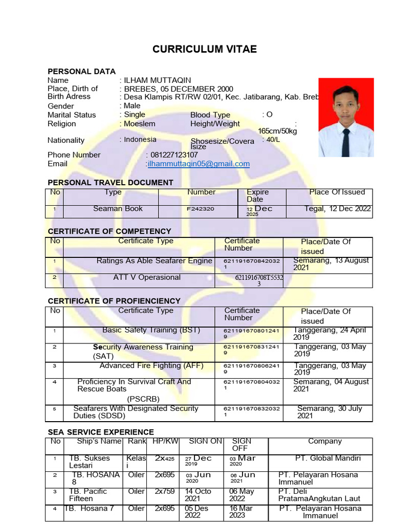 Cv. Ilham Muttaqin. Oiler | PDF | Transport | Ships