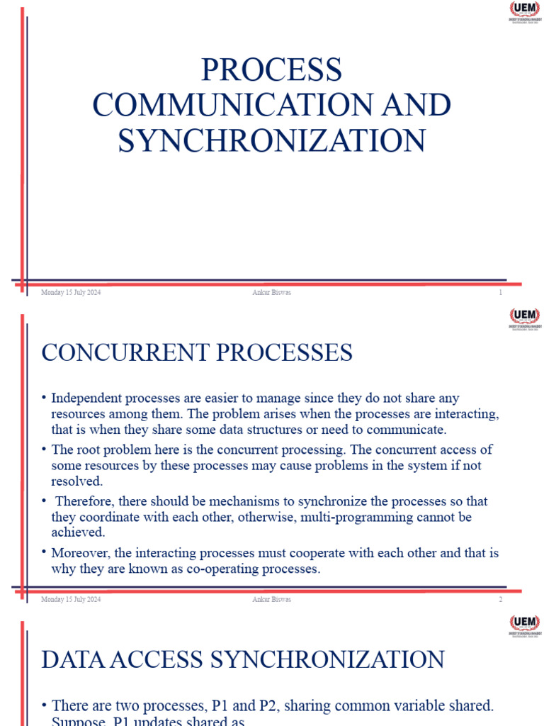 Process Synchronization Pdf Concurrent Computing Computing