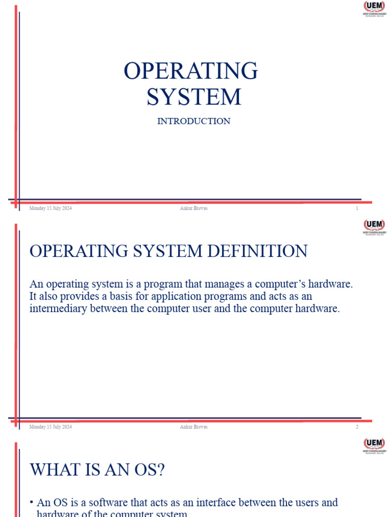 1. - Operating System Basic | Download Free PDF | Operating System | Kernel (Operating System)