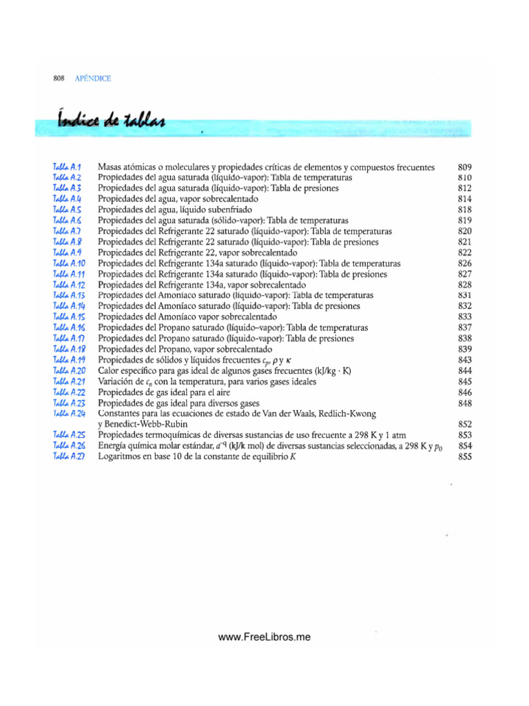 Clase3 tablas termodinamica MORAN y SHAPIRO | PDF | Gases | Ingeniería ...
