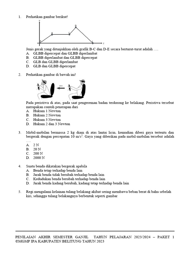 Soal PAS Ganjil IPA Kelas 8 2023-2024 | PDF