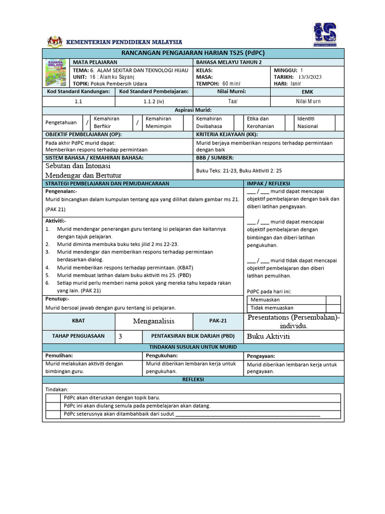 BM THN 2 Ts25 (Unit 16) | PDF