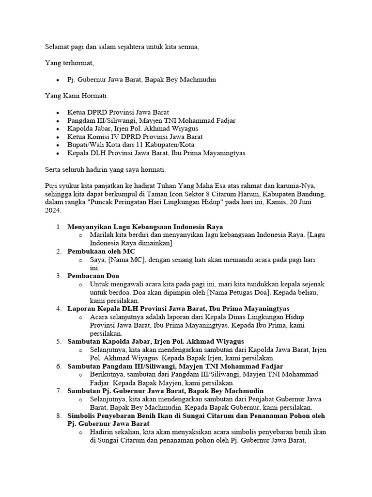 Teks Script Lomba Protokol | PDF | Memasak, Makanan, & Anggur