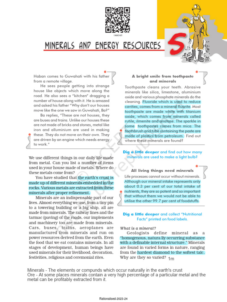 Minerals and Energy Resources Textbook | PDF | Coal | Rock (Geology)
