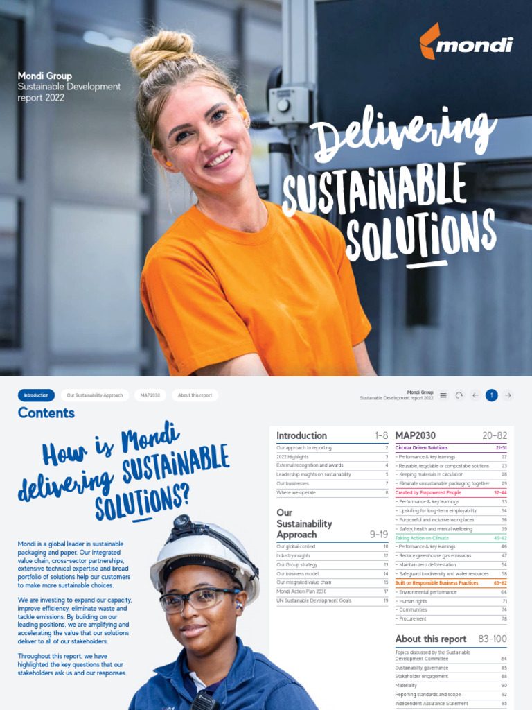 Mondi Sustainable Development Report 2022 EJEMPLO de REPORTE ESG | PDF ...