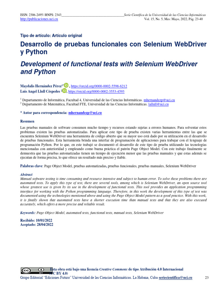 Desarrollo de Pruebas Funcionales Con Selenium WebDriver y Python-Cuba | PDF | X camino ...