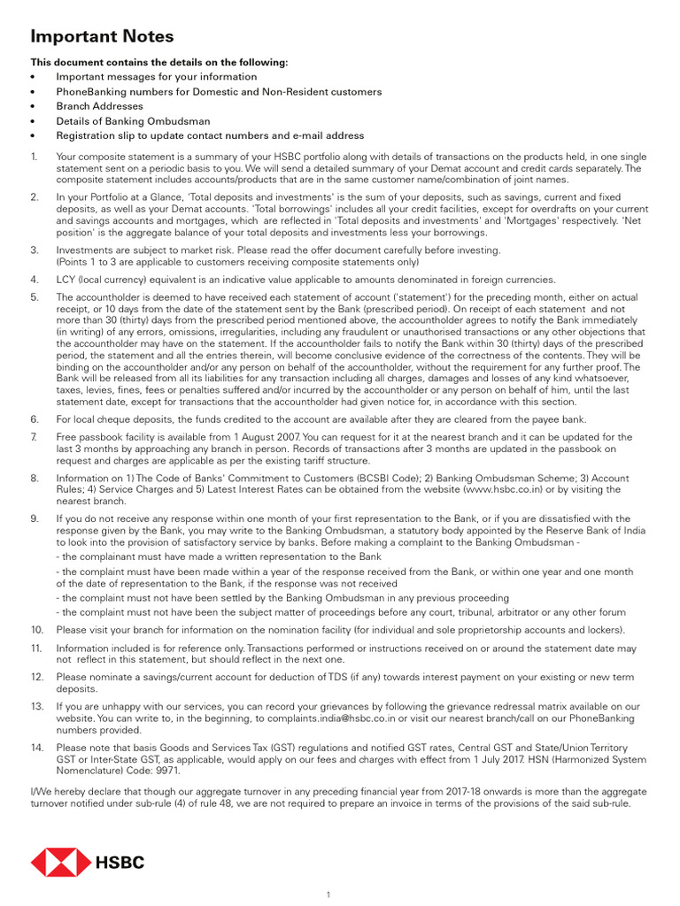 Important_Notes | PDF | Banks | Deposit Account