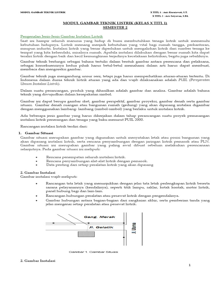 Modul Gambar Teknik Listrik Kelas 10 | PDF