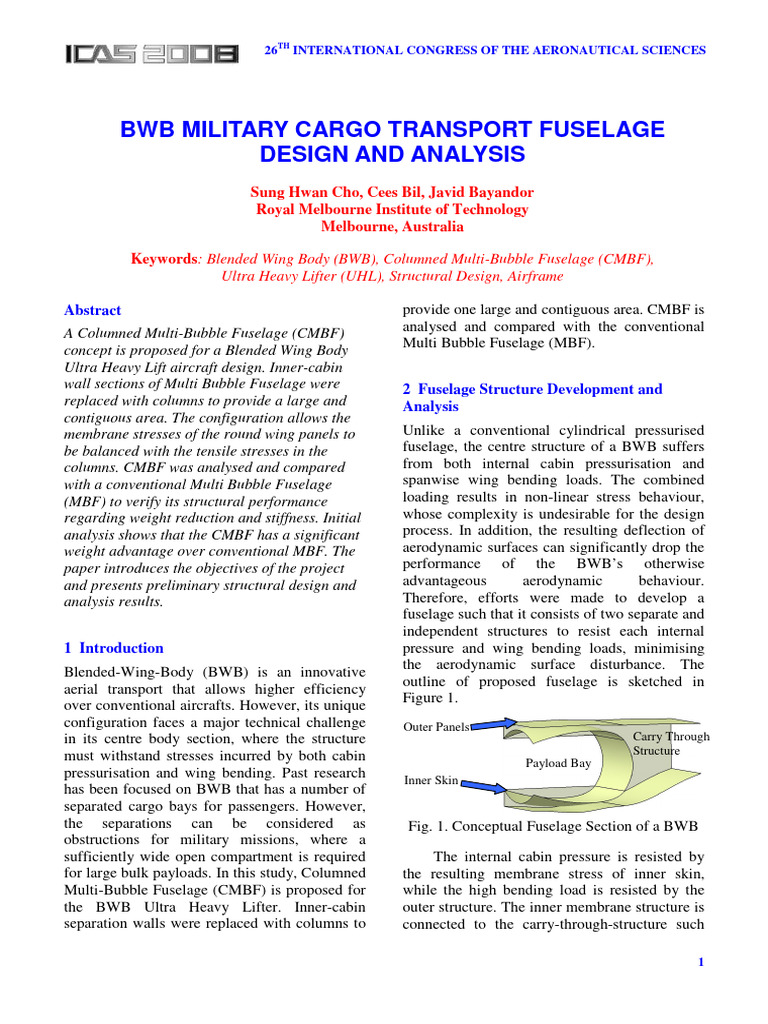 BWB Military Cargo Transport Fuselage | PDF | Stress (Mechanics) | Fuselage