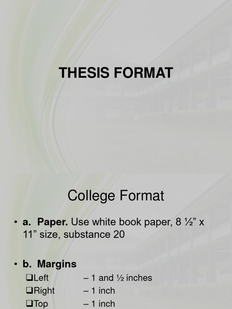 THESIS FORMAT | PDF | Apa Style