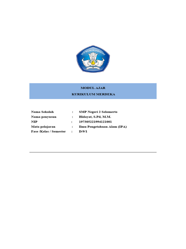 MODUL AJAR_IPA_9_PERTUMBUHAN DAN PERKEMBANGAN HEWAN | PDF