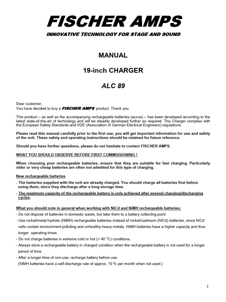 Fischer Amps Fischer Amps Fischer Amps Fischer Amps: Manual 19-Inch ...