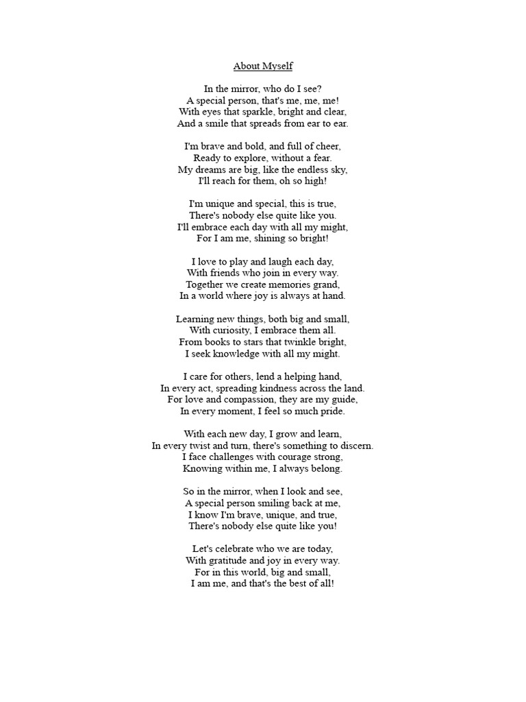 POEM-About Myself | PDF