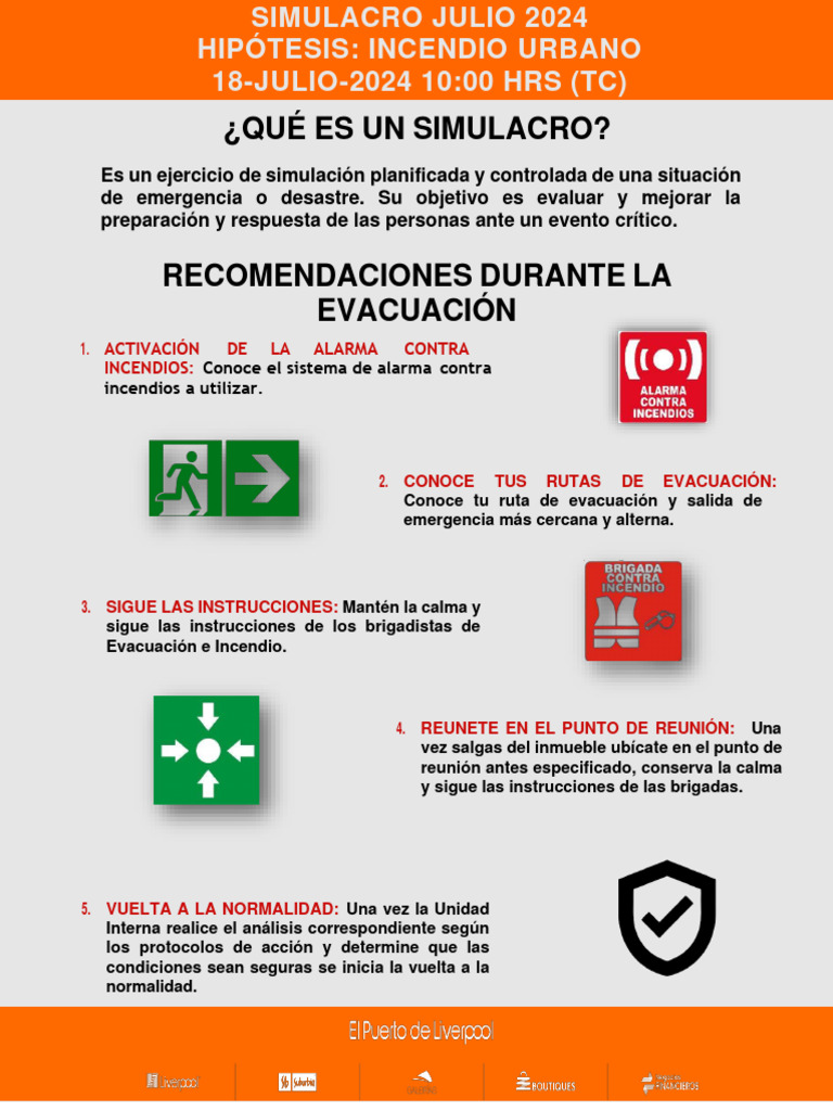 Infografía Simulacro Incendio Julio 2024 | PDF