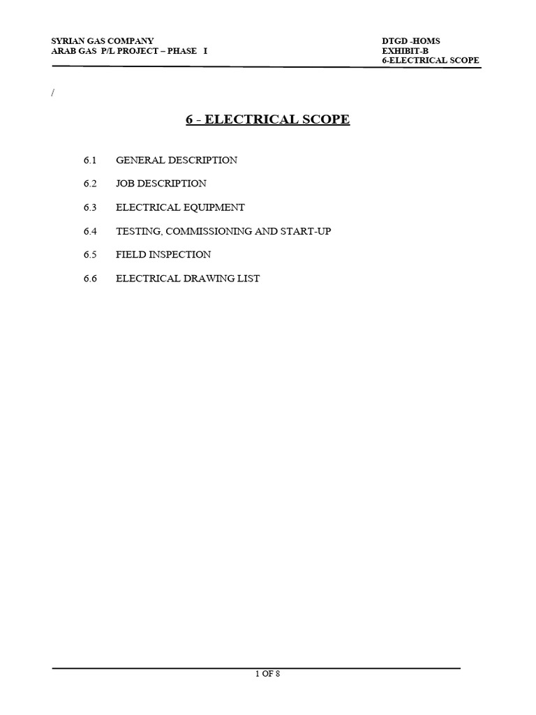 6-ELECTRICAL- Electrical Scope1 | PDF | Electrical Wiring ...