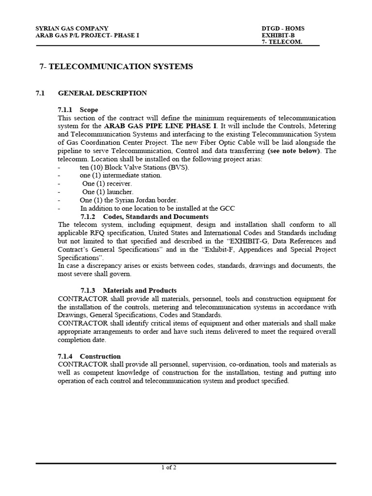 7-Telecom. Scop | PDF | Specification (Technical Standard) | Telecommunications