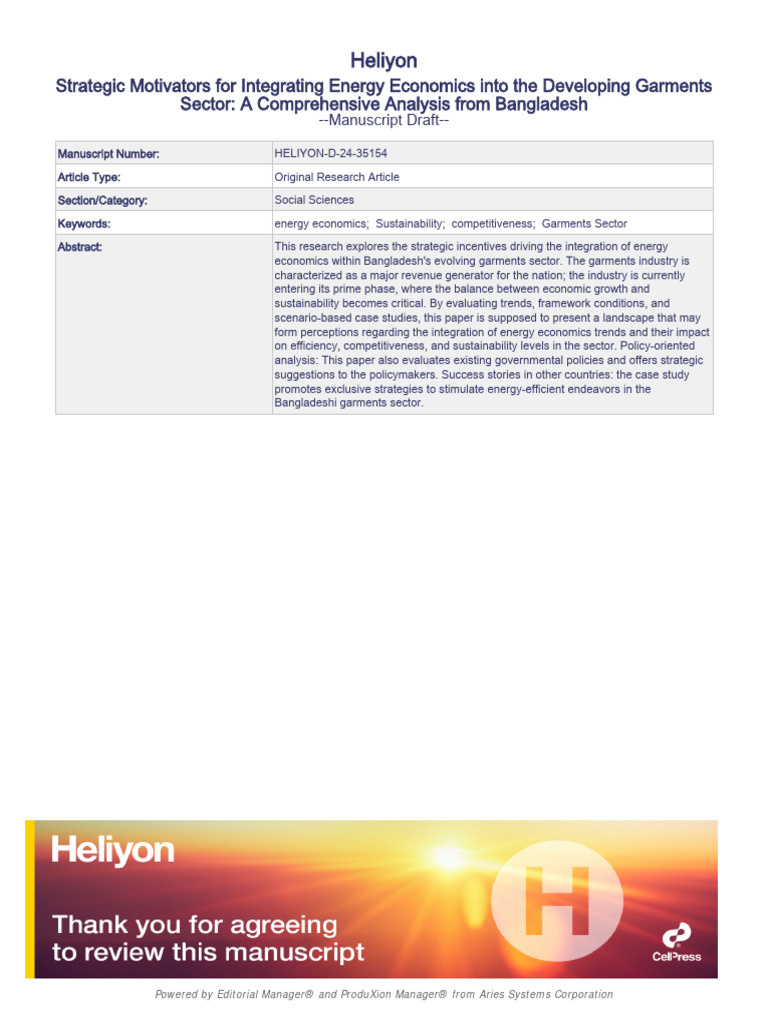 HELIYON D 24 35154 Reviewer | PDF | Sustainability | Efficient Energy Use