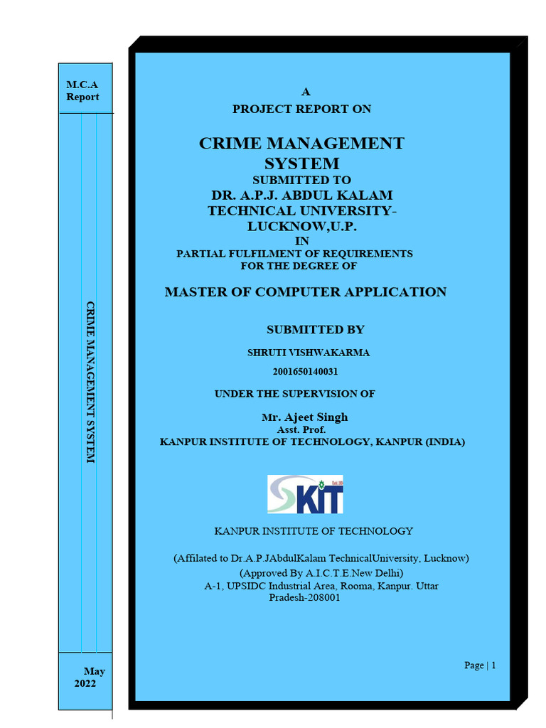 Crime Management System Report (Shruti) | PDF | Software Development ...