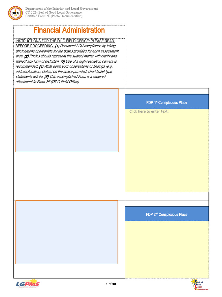 Form 2E For DILG FO (Photo Documentation) - As of May2024-DM | PDF ...