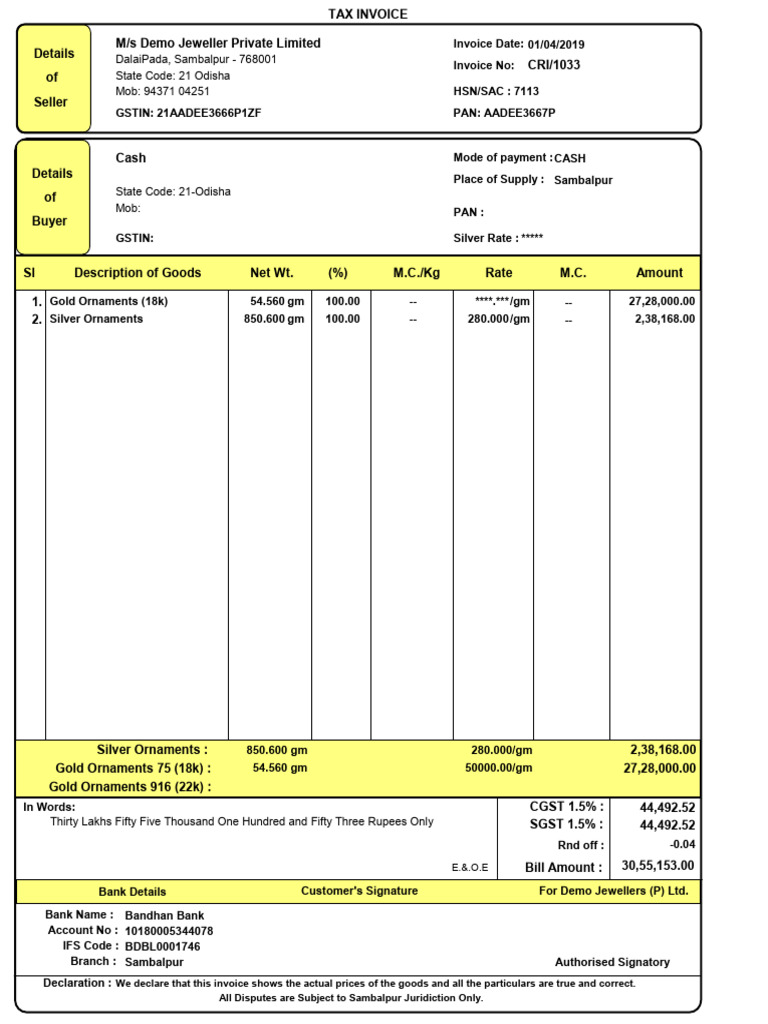 Gold Format | PDF | Invoice | Economies