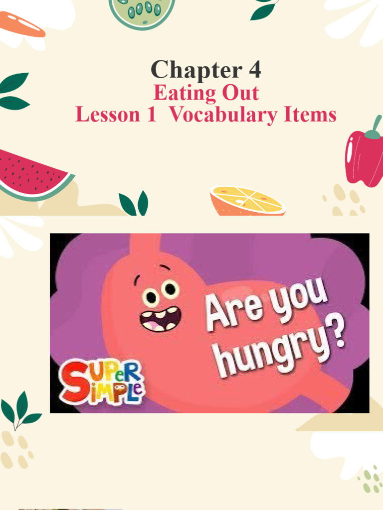 Chapter 4 Eating Out - Vocabulary Items | PDF